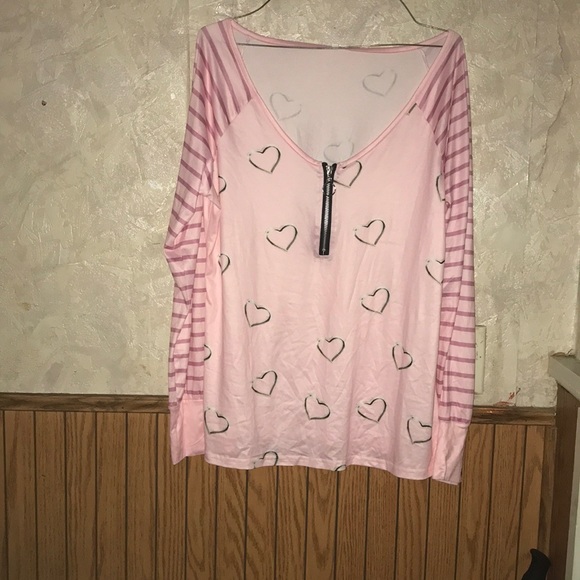 Source Unknown | Tops | 4cute Long Sleeve Pink Heart Top | Poshmark